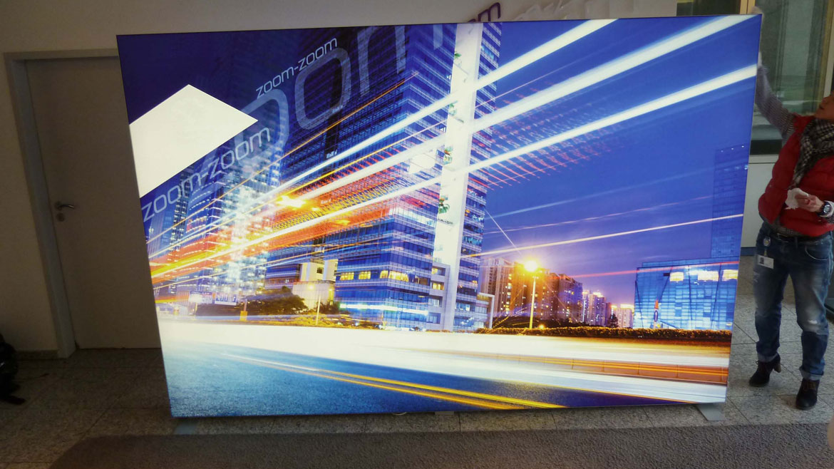 Freestanding Tension Fabric Lightbox | Illuminated Banner Stand - W&Co