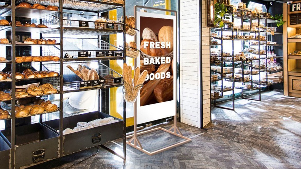 Slimline Freestanding Double Sided Digital Display