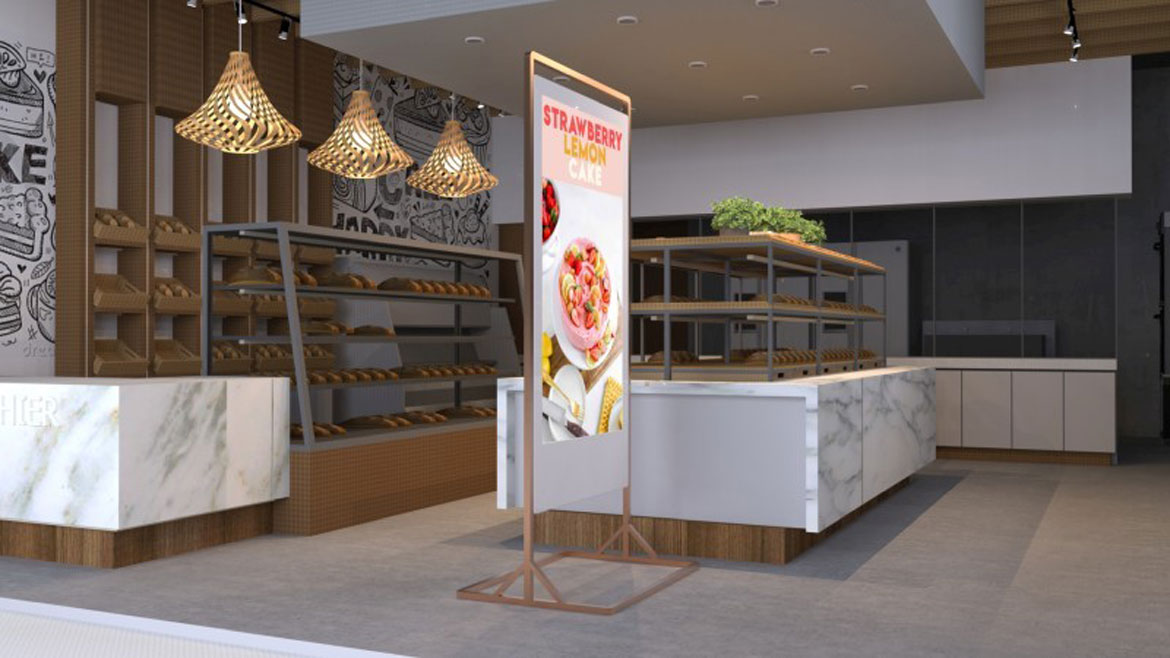 Slimline Freestanding Double Sided Digital Display