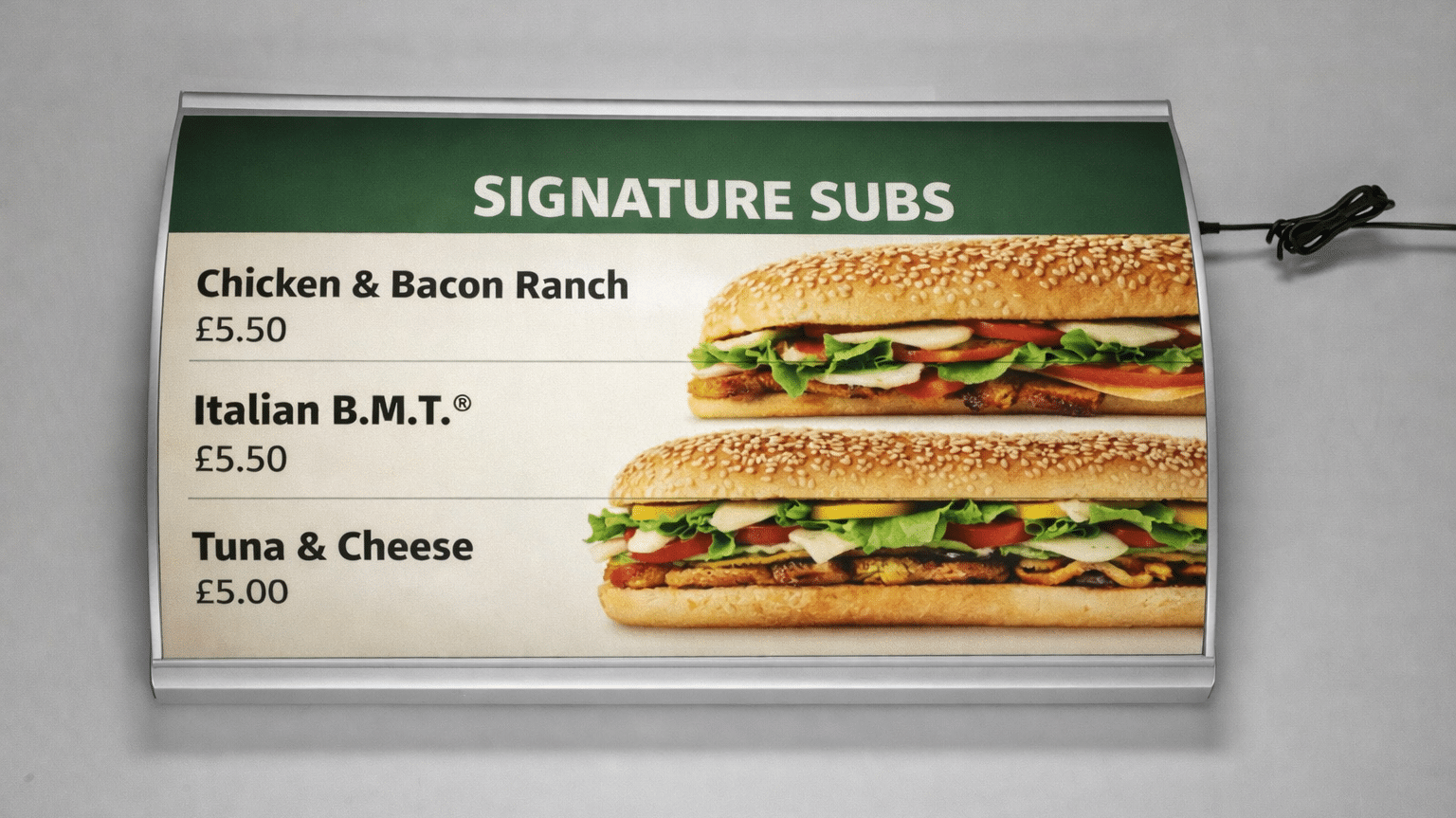 Illuminated Menu Boards | Fast Food Light Boxes - W&Co