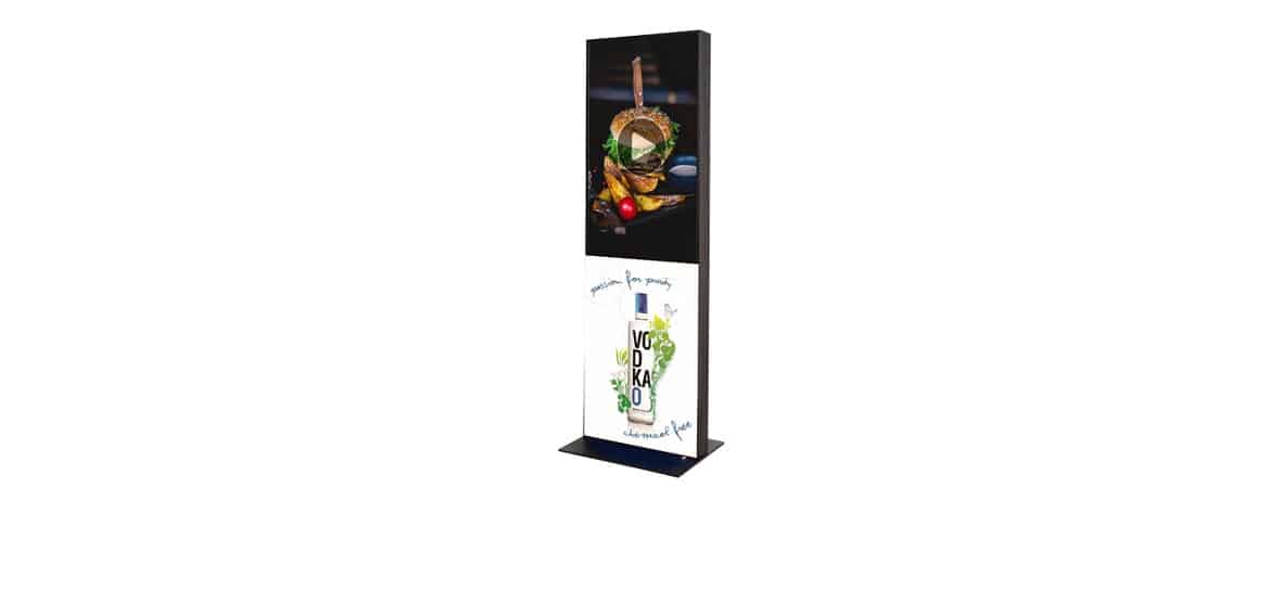 Freestanding Digital Screen Fabric Totem Double-Sided Display