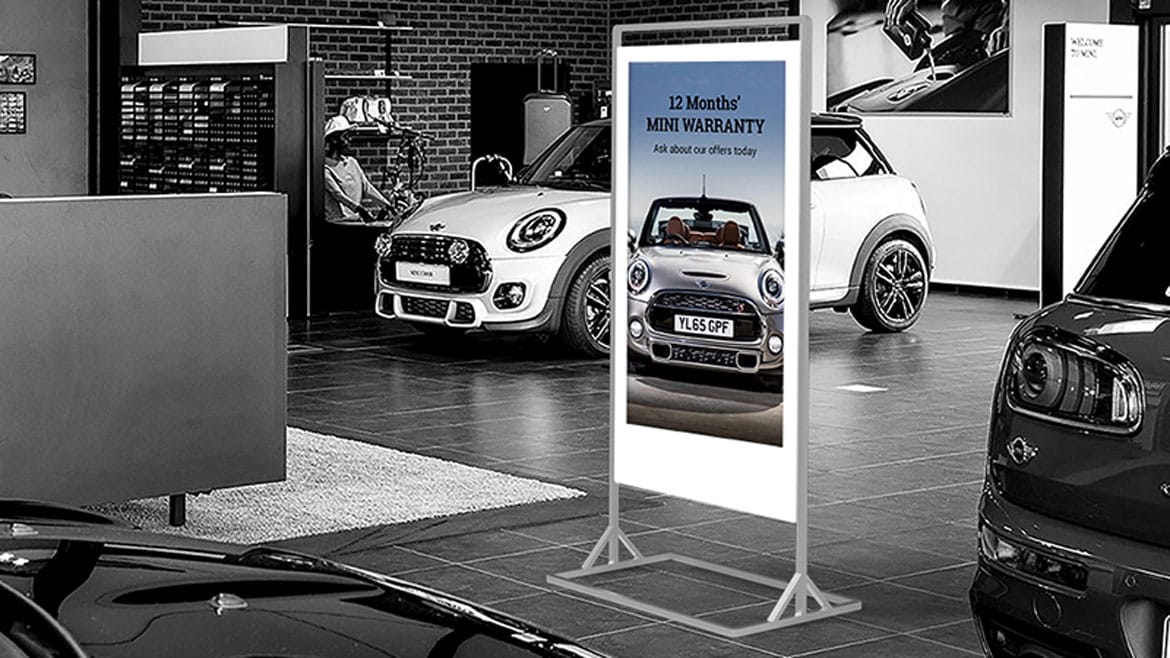 Slimline Freestanding Double Sided Digital Display